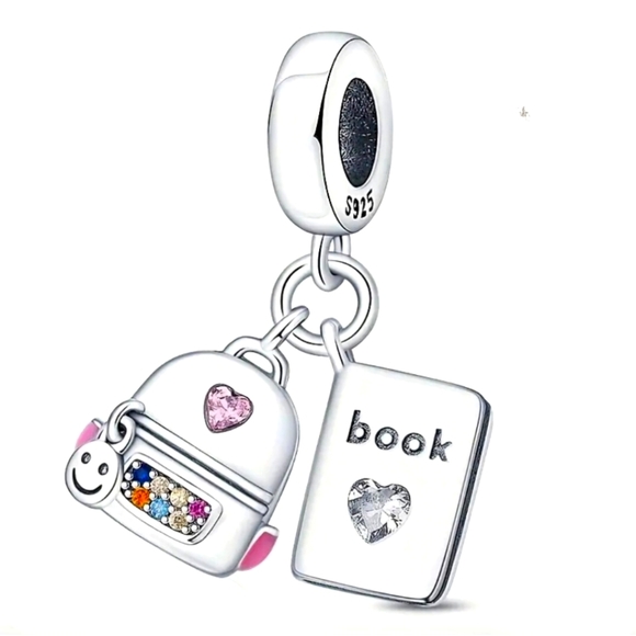 Mula | Jewelry | Pandora Style Book And Backpack European Style Charm ...